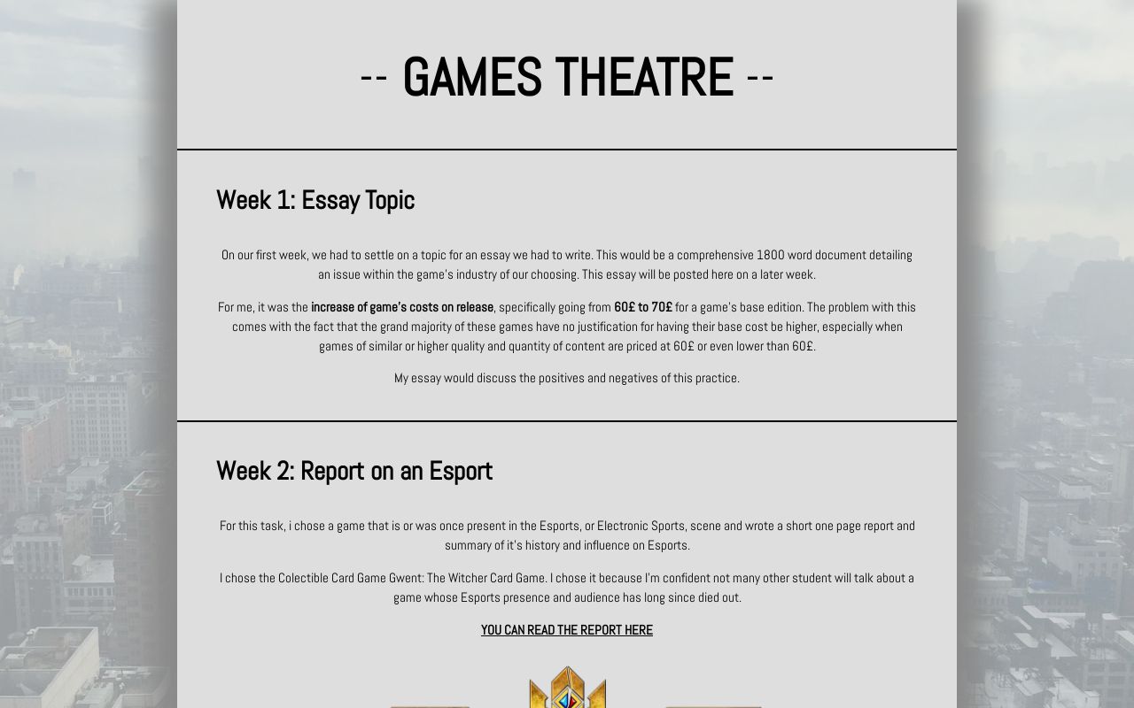 Games Theatre Portfolio Page Backup